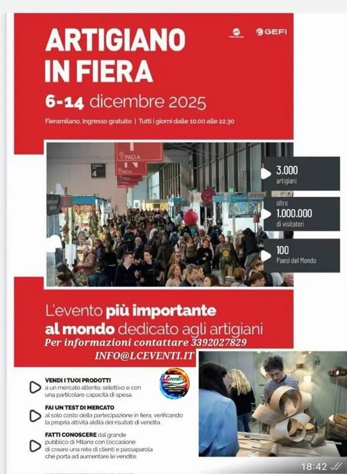 Artigiano in Fiera Dicembre 2025 a Milano - Eventi Italiani