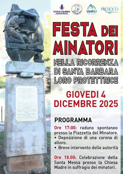 Festa dei Minatori Dicembre 2025 a Calimera - Eventi Italiani